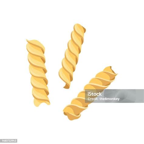 파스타 푸실리 레스토랑 맛있는 메뉴 아이콘입니다 생 마카로니 이탈리아 요리 밀가루 제품 벡터 만화 파스타 건강한 식생활에 대한
