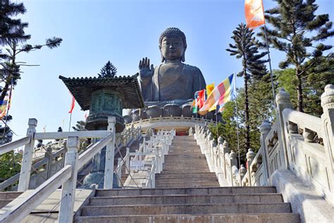 Tian Tan Buddha 또는 옹 핑 란 타우 섬 홍콩 중국 홍콩에서 거 대 한 부처님 천단대불에 대한 스톡 사진 및 기타