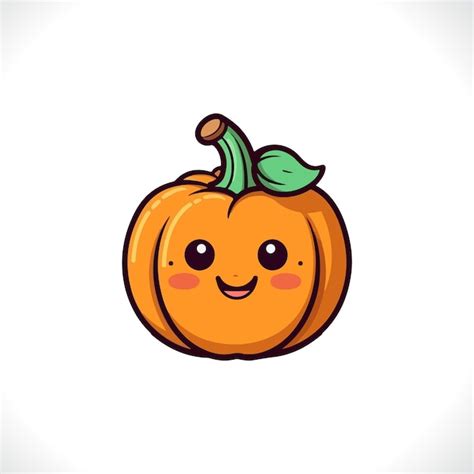 Premium Vector Cute Pumpkin Cartoon Vector Illustration