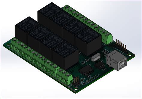 8通道usb继电器模块 Solidworks 2018 模型图纸下载 懒石网