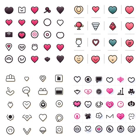 Icônes De La Saint Valentin Ensemble Emoji Grand Ensemble Emoji