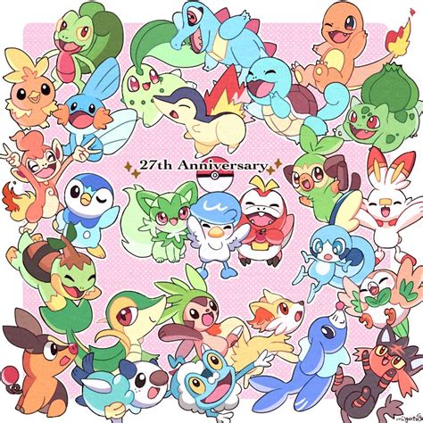 Safebooru Anniversary Bulbasaur Charmander Chespin Chikorita Chimchar