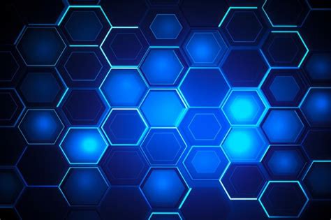 Premium Photo Blue Hexagonal Background With Hexagonal Pattern Generative Ai
