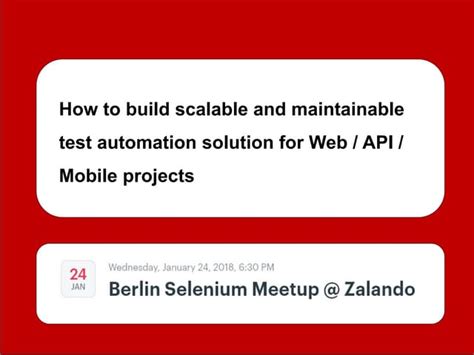 how to build scalable and maintainable test automation solution for web