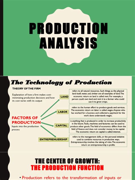 Production Analysis Pdf Production Function Factors Of Production
