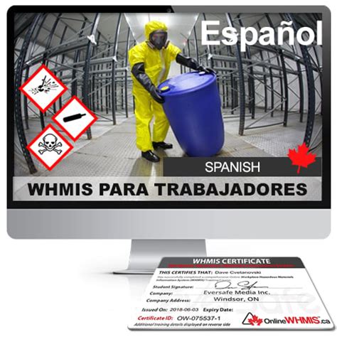 Whmis Online Training And Certification Spanish