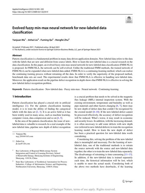 evolved fuzzy min max neural network for new labeled data classification request pdf