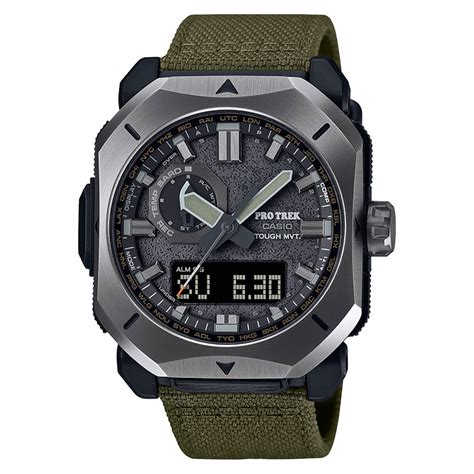 プロトレック 腕時計 Climber Line Casio Protrek メンズ ブラック モスグリーン 時計 電波 ソーラー Prw