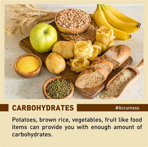 Accumass Carbohydrates Potatoes Brown Rice Vegetables Fruit Like