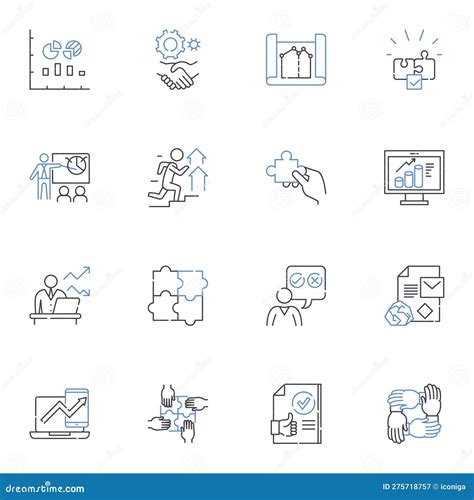 Productivity Enhancement Line Icons Collection Efficiency Optimization Streamlining Focus