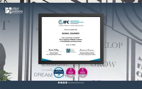Dr Suhail Jouaneh Becomes An Ifc Lpi Tpma Certified Assessor Ifc Lpi