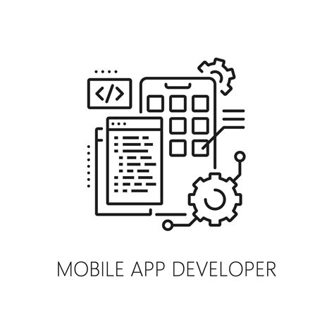 Mobile App Developer It Specialist Icon Software 42055304 Vector Art