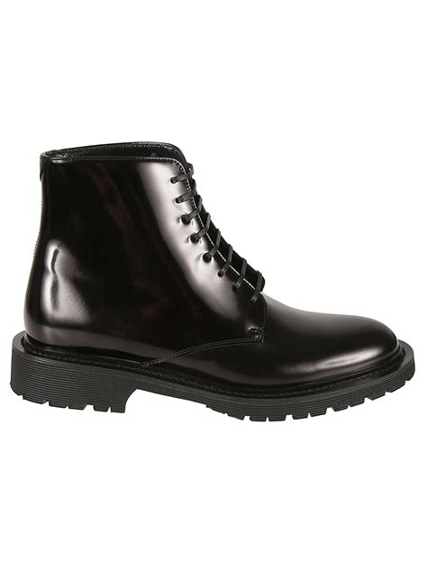 Saint Laurent Army 20 Lace Up Boots In Black Lyst