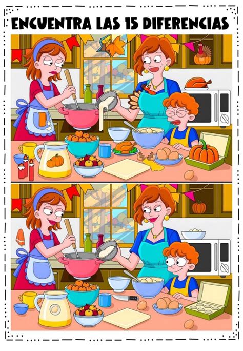 Actividades De Atencion Encuentra Las 15 Diferencias Orientacion Andujar