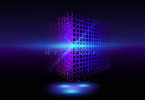 Perspective 3d Wireframe Cube Geometric Cube From Small Pieces