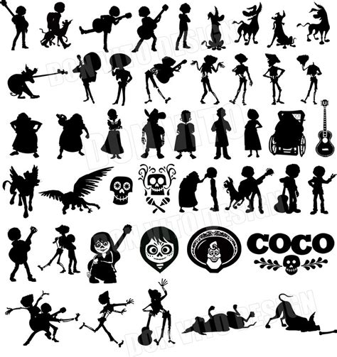 Coco Bundle Svg Dxf Png Disney Movie Clipart Silhouette Cut Files