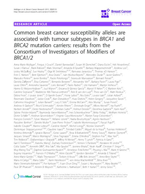 Pdf Common Breast Cancer Susceptibility Alleles Are Associated With