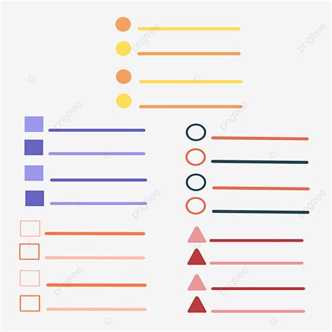 저널링을위한 손으로 그린 글머리 기호 목록 아이콘 일러스트 총알 글머리 기호 목록 일지 Png 일러스트 및 Psd 이미지