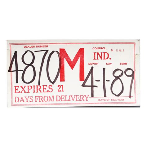 Indiana Temporary Day Tag