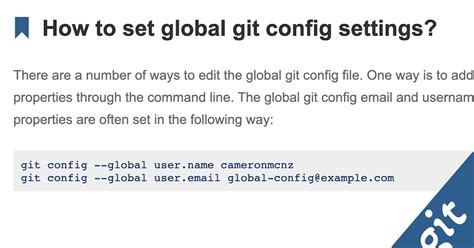 How To Set Important Git Config Global Properties