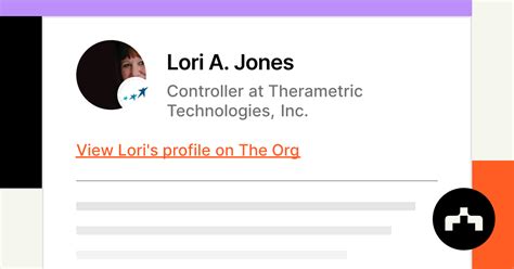 Lori A Jones Controller At Therametric Technologies Inc The Org