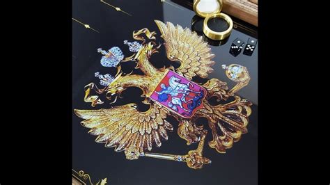 Нарды "Герб РФ" из стекла как именной подарок сослуживцу, коллеге ...