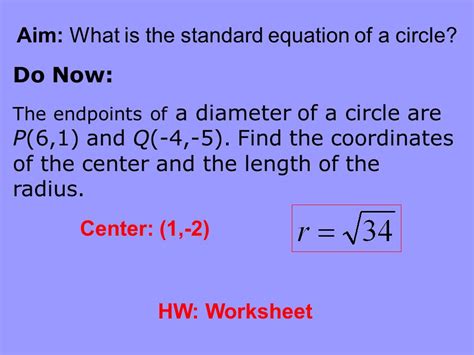 Circle Equation Calculator Endpoints