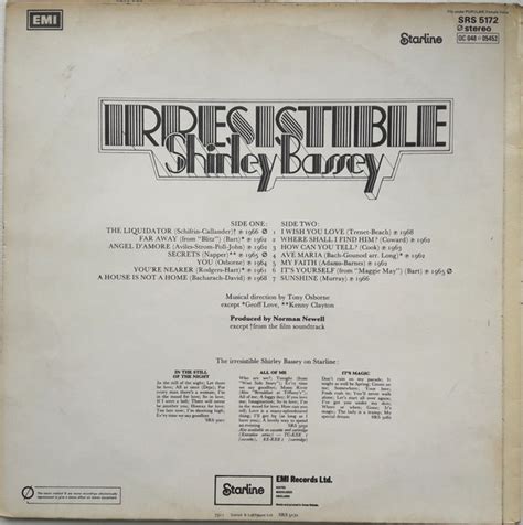 Shirley Bassey Irresistible Lp Comp Akerrecordsnl