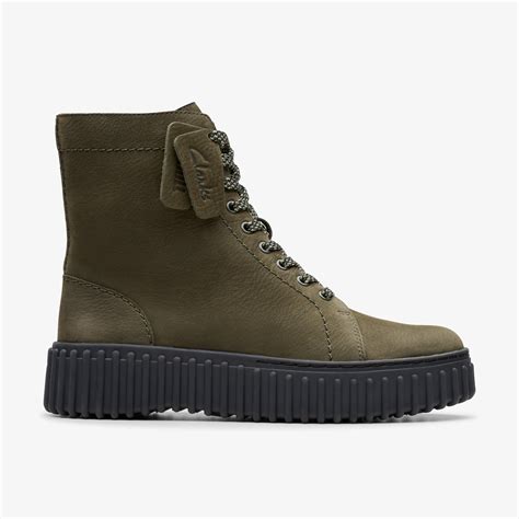 Womens Torhill Rise Dark Green Nubuck Ankle Boots Clarks