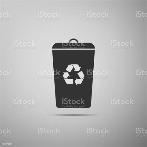 빈 재활용 기호 아이콘이 회색 배경에 고립 된 재활용 쓰레기 수 아이콘입니다 평면 디자인입니다 벡터 일러스트 레이 션 0명에 대한 스톡 벡터 아트 및 기타 이미지 Istock