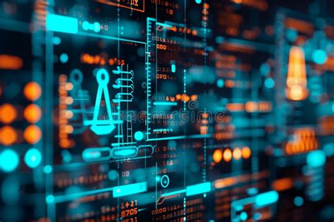 Digital Interface With A Protractor Icon Stock Illustration