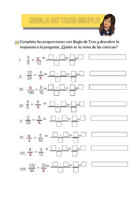 Regla De Tres Simple Directa Worksheet Artofit