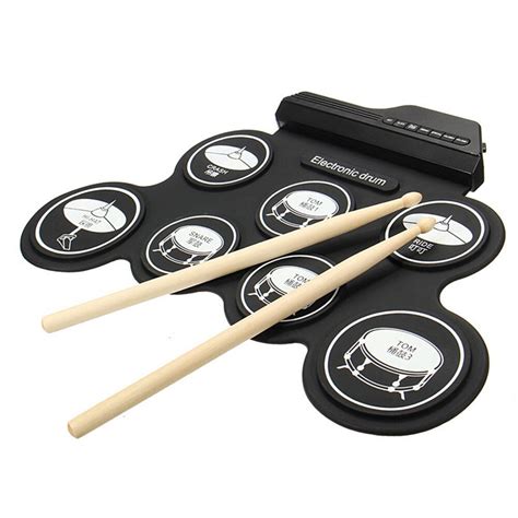 Electronic Drum Set Kit 7 Silicon Drum Pads Roll U Vicedeal