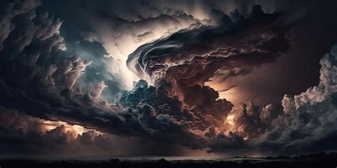 Premium AI Image Dark Moody Storm Clouds Ominous Weather Warning