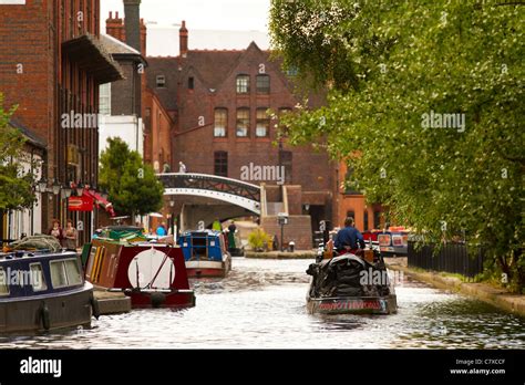 Barge On The Canals Of Birmingham West Midlands England Uk Stock