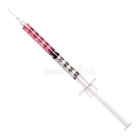Syringe With Vaccine Isolated On White Injection Stock Image Image