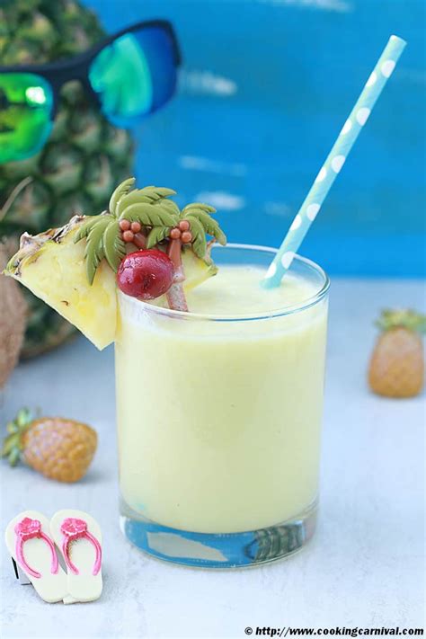 Virgin Pina Colada No Alcohol Drink Easy Mocktail Recipe