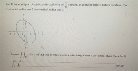 Let D ﻿be An Ellipse Rotated Counterclockwise By π6