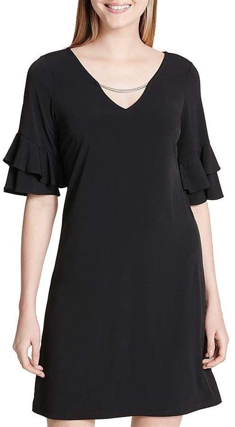 Calvin Klein Ruffle Sleeve Dress Ruffle Sleeve Dress Dresses Ruffle