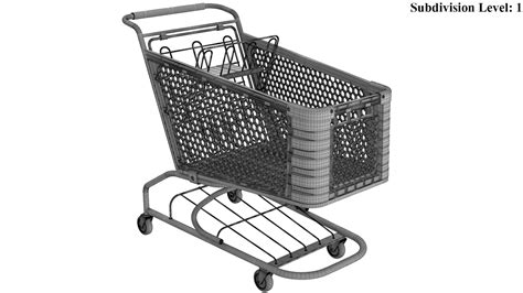 Red Detailed Shopping Cart D Model TurboSquid