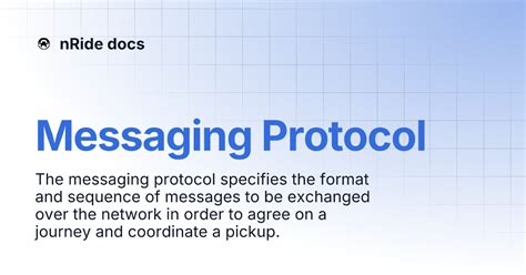 Messaging Protocol Nride Docs