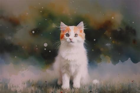 Premium Ai Image Illustration Of A Cute Fluffy Cat Generative Ai