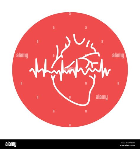 Irregular Heartbeat Color Line Icon Human Diseases Pictogram For Web