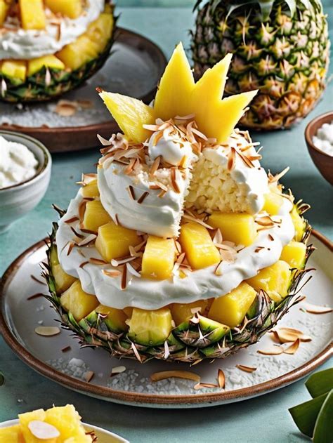 Tropical Paradise Delight Coconut Pineapple Cake With Lime Infused