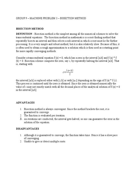 Bisection Method Definition Bisection Method Is The Simplest Among
