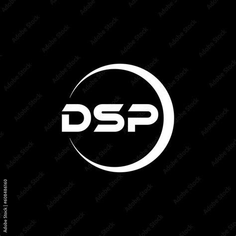 Dsp Letter Logo Design With Black Background In Illustrator Cube Logo