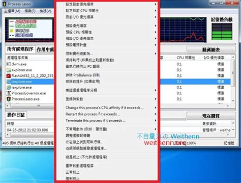 電腦效能管理好幫手 Process Lasso Portable ~ 不自量力 の Weithenn