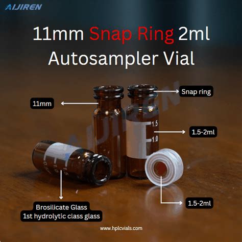 11mm 2ml Snap Ring Autosampler Vial With Graduation Lab Vials Manufacturer