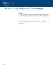 Docu Dell EMC Unity Replication Technologies A Detailed Review Pdf White Paper Dell