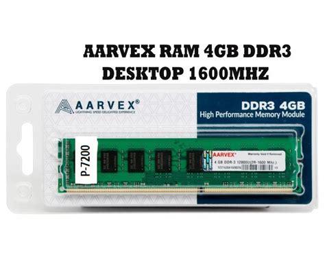 aarvex ram 8gb ddr3 desktop 1600mhz